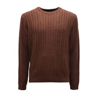 Sun 68 Homme, Pulls, Brun, Taille: XL Pull en laine mélangée marron