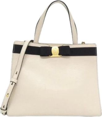 Ferragamo Sac &agrave; main en cuir pr&eacute;-poss&eacute;d&eacute; - Femme - Pre-owned - Beige - Taille: ONE Size
