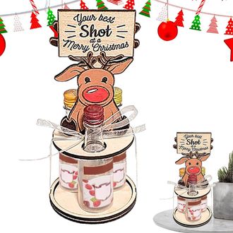 Generic Weinregal für Weihnachten, Weinregal aus Holz, Weihnachtsdekoration, kreativer Alkoholhalter | Aufbewahrung von Spirituosenflaschen, Weinregal für Wei