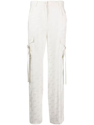 Blugirl pantalon droit &agrave; logo imprim&eacute; - Tons neutres