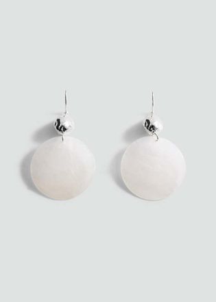 Mango Boucles doreilles pendantes coquillage argent - Femme - Taille unique - MANGO