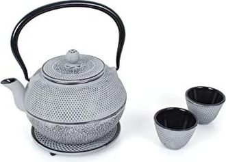 Echtwerk Service &agrave; th&eacute; en fonte, th&eacute;i&egrave;re 1,1 L avec passoire amovible, th&eacute;i&egrave;re avec soucoupe, set de th&eacute;i&egrave;res au design vintage pour la pr&eacute;paration de th&eacute; en v