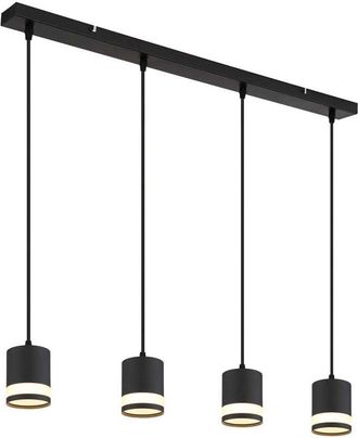 Globo Lighting H&auml;ngeleuchte Pendellampe Wohnzimmerlampe schwarz opal 4 flammig led h 120 cm