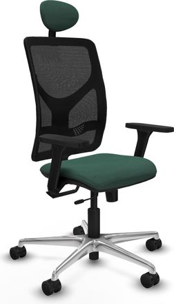 Piqueras y Crespo Stuhl f&uuml;r &Uuml;berwachungs- und Kontrollkabinen mit 3D-Armlehnen, h&ouml;henverstellbarer Lendenwirbelst&uuml;tze und festem Kopfteil, ausgestattet mit Syncro/Trasl