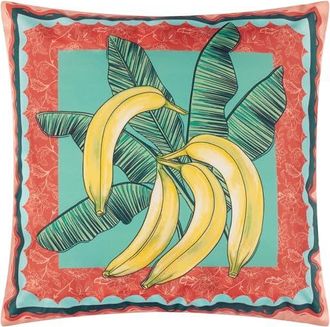 furn. Anemone Bananas Bedrucktes Outdoor-Kissen mit Polyesterfüllung - Mehrfarbig - 45 x 45 cm