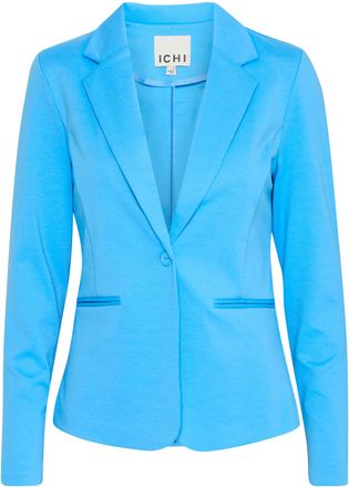 Ichi IHKATE Damen Blazer Jackenblazer Anzugsjacke mit 1-Knopf-Form Stretch Reverskragen Paspeltaschen Slim fit, Gr&ouml;&szlig;e:M, Farbe:Azure Blue (174139)