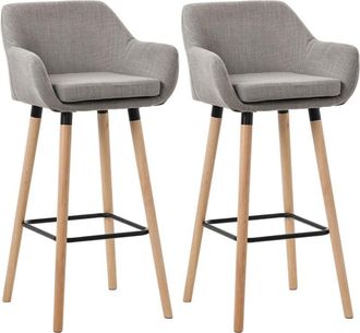 Clp 2er Set Barhocker Grant mit Stoffbezug grau