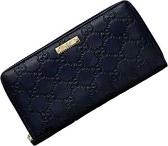 Gucci unisex, Pre-owned, Bleu, Taille: ONE Size Portefeuille en cuir Pre-owned