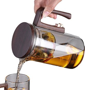 Generic Teekanne aus Glas - neue, elegante Tasse ohne Stiel, Glasteekanne mit magnetischem Saugfilter und einem Knopfdruck, Teekanne aus Glas, Wasserkocher mi