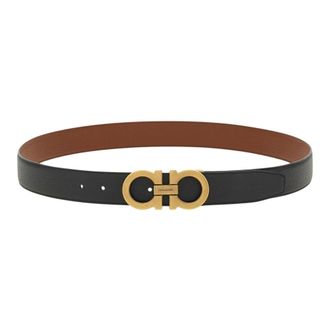 Ferragamo Double Adjus Belt - - Accessories - Herren - Schwarzk - 115 CM