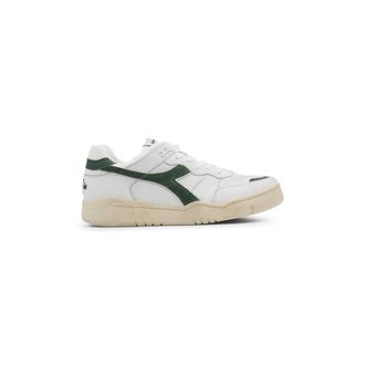 Diadora Gebrauchte Herren-Sneakers gr&uuml;nes Logo - - Shoes - Herren - Wei&szlig; - 46 EU