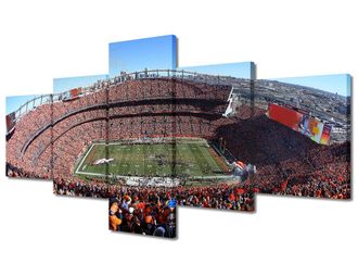 Tumovo Denver Kunstdruck auf Leinwand, Motiv American Soccer (American Soccer Print), 5-teilig, gerahmt, fertig zum Aufhängen, 127 x 61 cm (B x H)