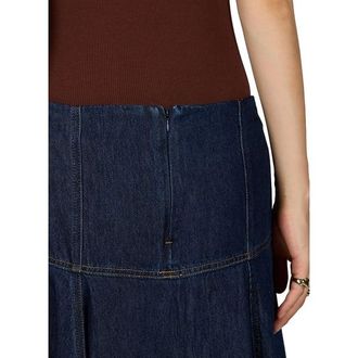 Topshop Jupe &eacute;vas&eacute;e en denim de coton m&eacute;lang&eacute;