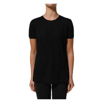 Dolce & Gabbana T-Shirt mit Rundhalsausschnitt und kurzen &Auml;rmeln - - Tops - Damen - Schwarzk - M