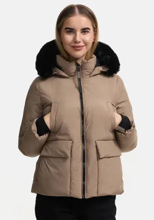 Marikoo Winterjacke MARIKOO Morinaa, Damen, Gr. XL, grau (taupe grau), Obermaterial: 100% Polyester. Innenseite: 100% Polyester. Futter: 100% Polyester. Watti