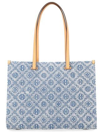 Tory Burch Womens Shopper Bag Blue Cotton Handbags Hand