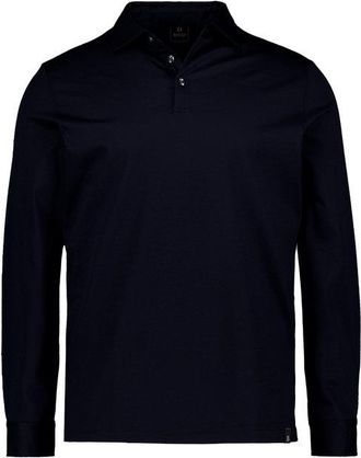 Boggi Milano Herren Polo-Shirt blau Baumwoll-Jersey