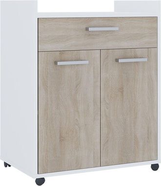 Vicco Caisson roulant Ansel, Blanc/Sonoma, 60x40cm avec tiroirs, Vicco