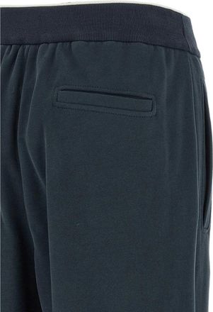 Brunello Cucinelli Wide-Leg Cotton Trousers - Blue