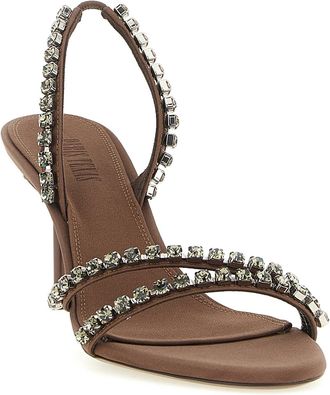 PARIS TEXAS Crystal-Embellished Slingback Heel - taupe