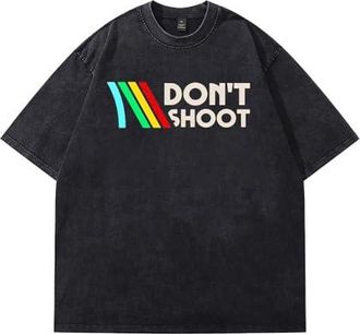 Generic T-shirt Arc Raiders Dont Shoot en coton d&eacute;lav&eacute; unisexe &agrave; manches courtes d&eacute;contract&eacute; et col rond, Noir, XL