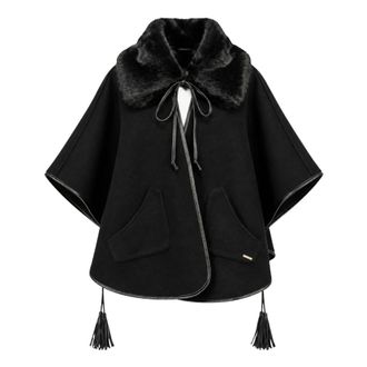 Twinset Poncho - Femme - Vestes - Noir - Taille: ONE Size