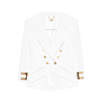 Elisabetta Franchi Zweireihiger Blazer - - Jackets - Damen - Wei&szlig; - M