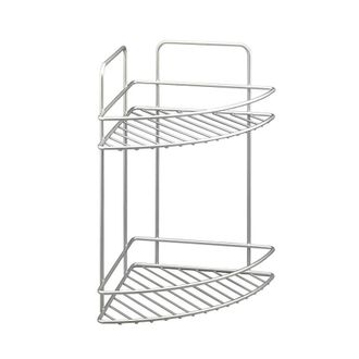 Metaltex Corner Shelf Reflex with 2 Stages 23x23x35cm, Silver, 23 x 23 x 35 cm