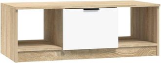 vidaXL Vidaxl - Couchtisch Weiß und Sonoma-Eiche 102x50x36 cm Holzwerkstoff