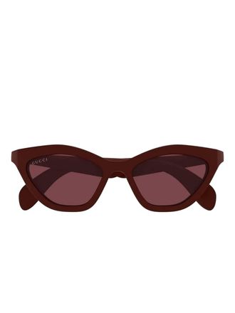 Gucci lunettes de soleil &agrave; monture papillon - Marron