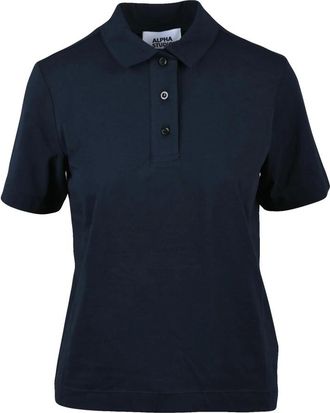 Alpha Studio Femme, Tops, Bleu, Taille: 42 FR Polo Stretch