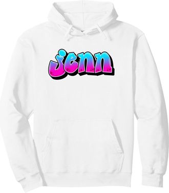 BDAZ Jenn Graffiti Personalisierter Name Blau Rosa Frauen M&auml;dchen Pullover Hoodie