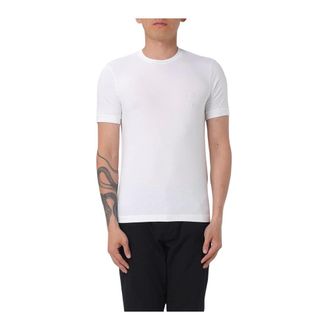 Giorgio Armani Homme, Tops, Blanc, Taille: S T-Shirt à Manches Courtes Coupe Classique
