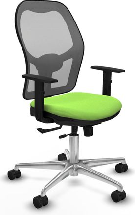 Piqueras y Crespo Arbeitsstuhl mit Armlehnen und h&ouml;henverstellbarer Lendenwirbelst&uuml;tze, ausgestattet mit Syncro/Traslack und eingespritztem Schaum. Mit Rollen von 65 mm