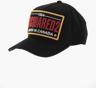 Dsquared2 Gabardine Baseball Cap BORN TO BE A FIGHTER with Embossed Lo size One