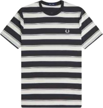 Fred Perry Homme, Tops, Multicolore, Taille: XL Fine Stripe T-Shirt