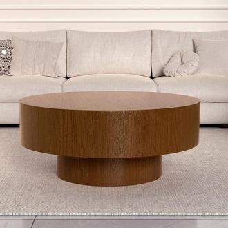 Generic Trommelf&ouml;rmiger Couchtisch, runder Couchtisch f&uuml;r das Wohnzimmer, Couchtische im Mid-Century-Modern-Stil mit stabilem Sockel, runde Beistelltische f&uuml;r