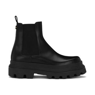 Dolce & Gabbana Chelsea Boots aus geb&uuml;rstetem Kalbsleder - - Shoes - Herren - Schwarzk - 41 EU