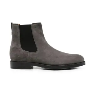 Tod's Homme, Chaussures, Gris, Taille: 41 1/2 EU Bottines Chelsea &agrave; bout rond