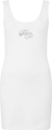 Philipp Plein Femme, Robes, Blanc, Taille: 38 FR Mini Robe Tank Signature