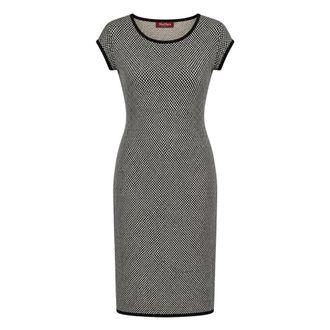 Max Mara Jacquard-Strickkleid - - Dresses - Damen - Schwarzk - M