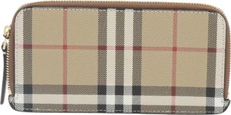 Burberry Femme, Accessoires, Beige, Taille: ONE Size Portefeuille zipp&eacute; Vintage Check