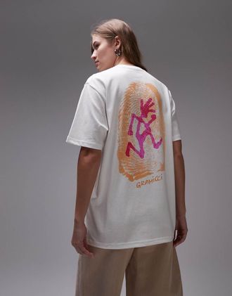 Gramicci T-shirt &agrave; imprim&eacute; empreinte digitale - Blanc