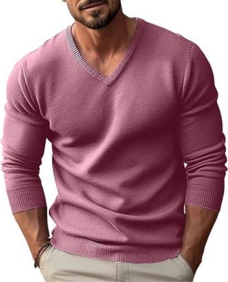 Generic Pull &agrave; col en V pour homme - Manches longues - Chaud - En tricot - Pour affaires et loisirs, 89, S
