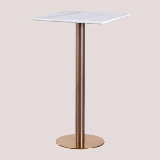 Sklum Table Haute de Bar Carr&eacute;e en Marbre (60x60 cm) Cosmopolitan SKLUM Or Rose