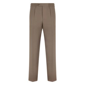 Canali Homme, Pantalons, Brun, Taille: L Pantalon Droit en Laine