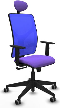 Piqueras y Crespo Schreibtischstuhl aus Netzstoff mit 1D-Armlehnen, h&ouml;henverstellbarer Lendenwirbelst&uuml;tze und festem Kopfteil, ausgestattet mit 3 Positionen und Schneid