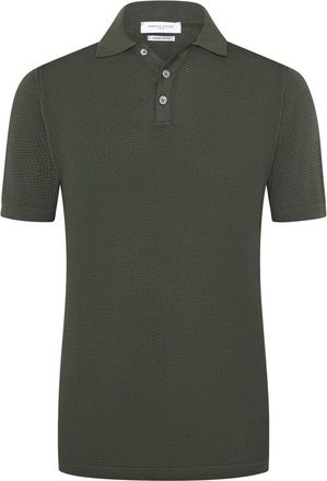 Daniele Fiesoli Unifarbenes Strick-Poloshirt in Reiskornstrickmuster in