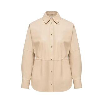 Moncler Lederhemd - - Blouses & Shirts - Damen - Braun - 2XS