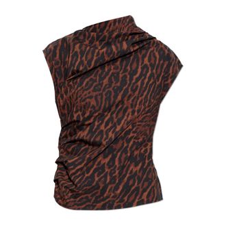 Ganni Top &agrave; d&eacute;coupe dorsale - Femme - Blouses et Chemises - Brun - Taille: 42 FR